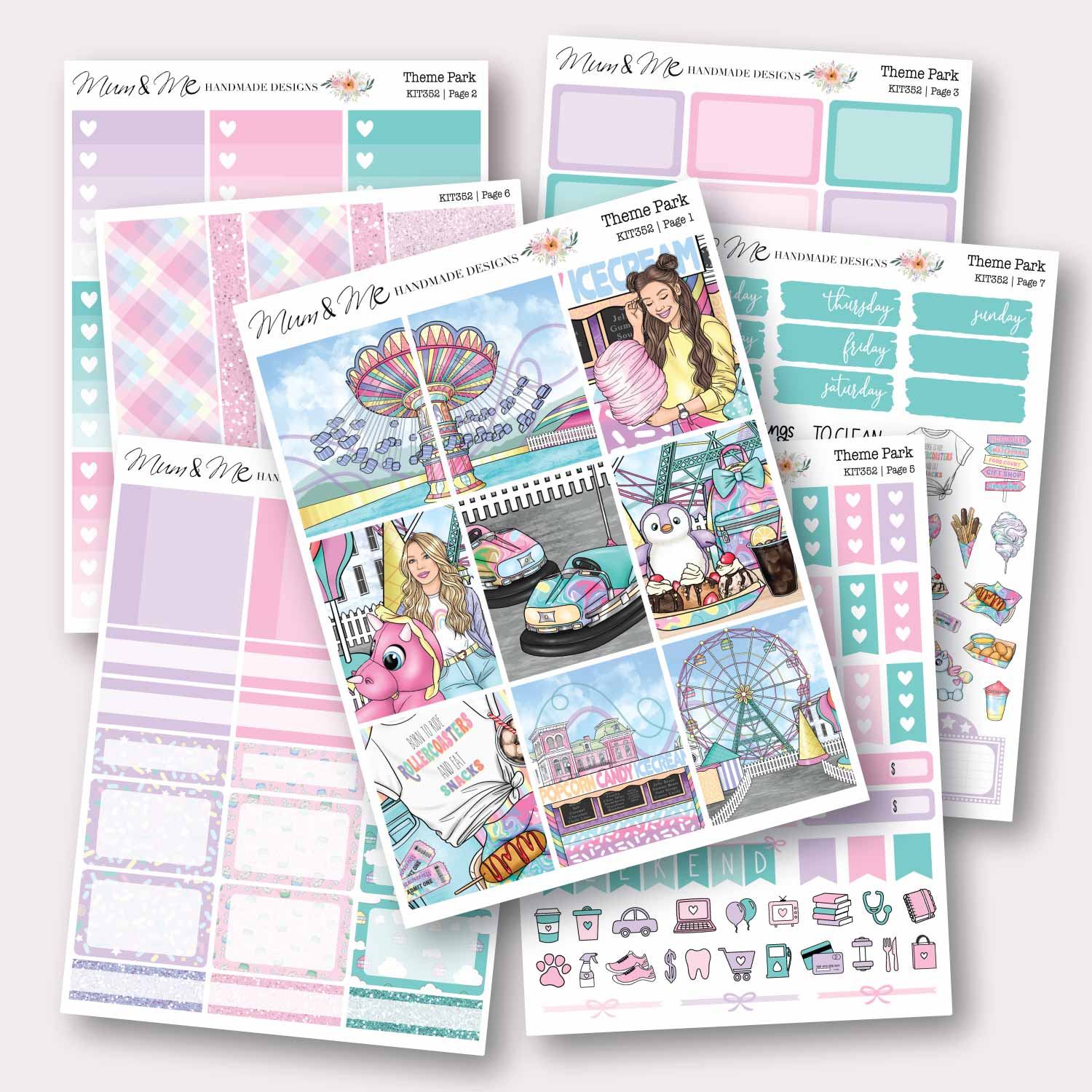Theme Park Planner Sticker Kit for your Planners like Happy Planner ...