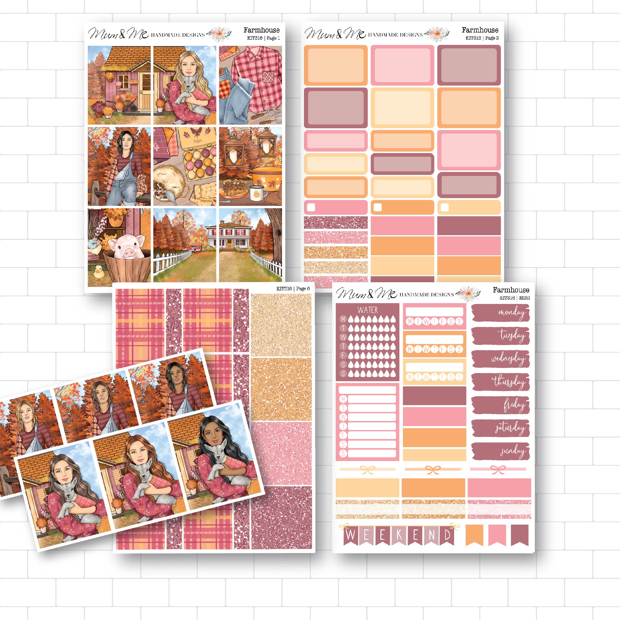 Farmhouse Planner Stickers, Mini Kit Planner Stickers, Farm Stickers ...