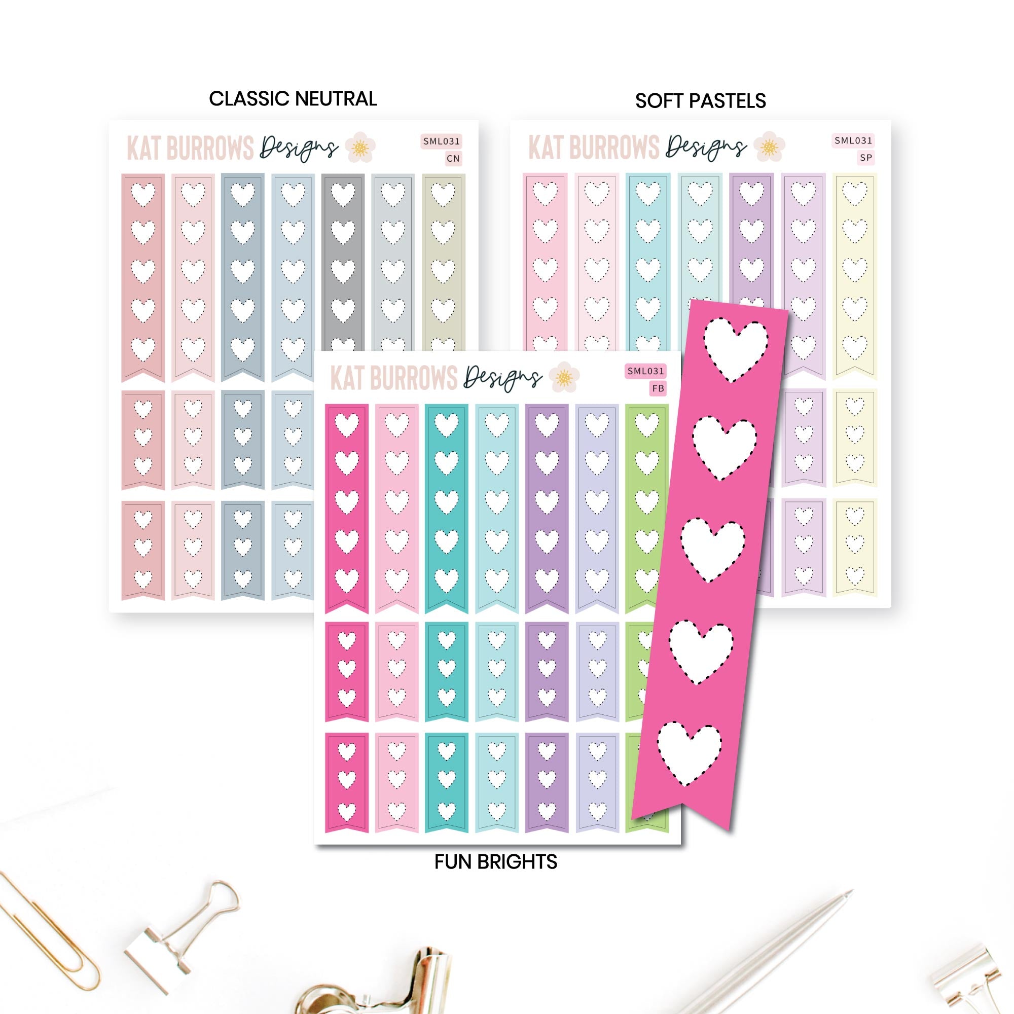 Planner Stickers, Heart Checklists for Happy Planner, Erin Condren ...
