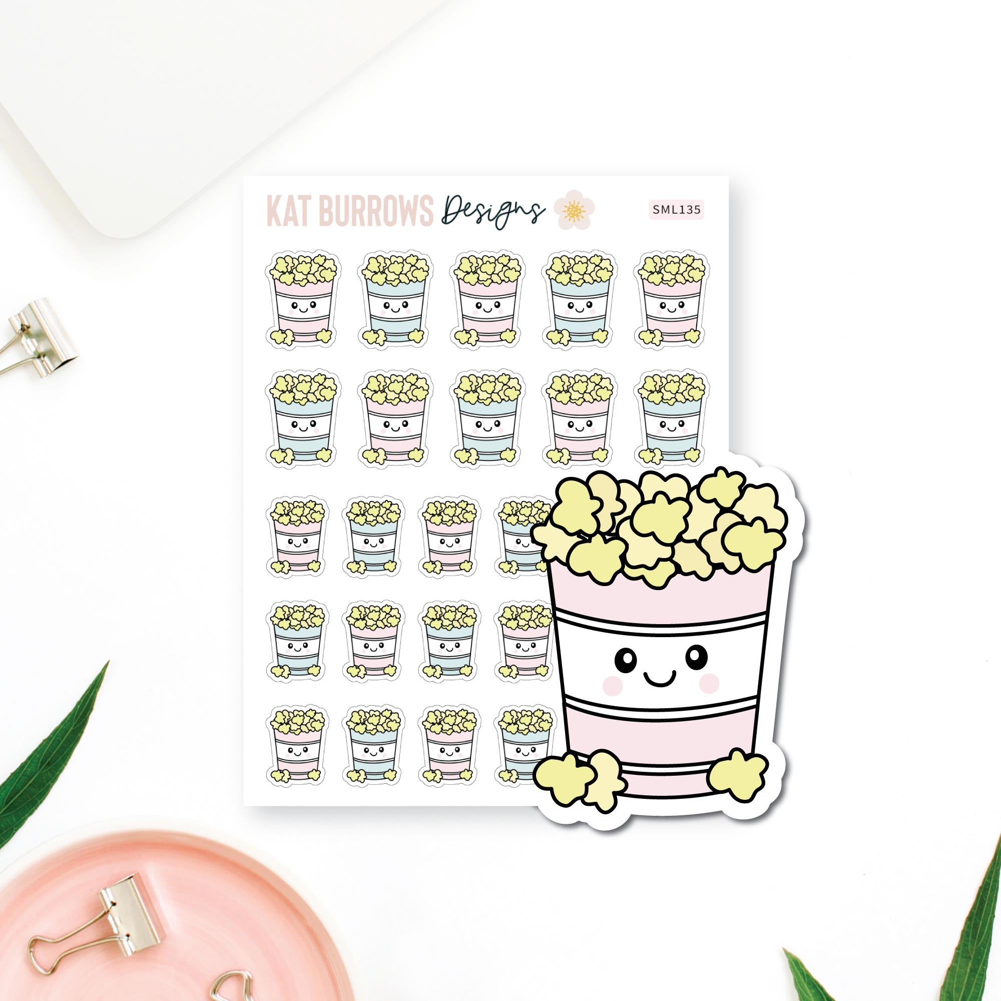 Popcorn Planner Stickers, Popcorn Stickers for The Happy Planner, Erin ...