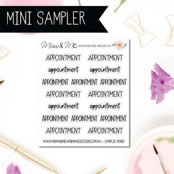 Script Sampler Planner Stickers, Appointment Script Planner Stickers – Kat Burrows Designs