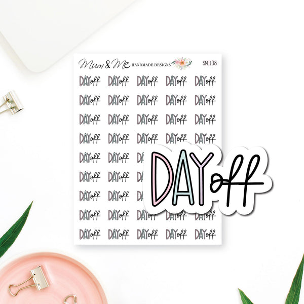 Day Off Planner Stickers, Day Off Stickers for The Happy Planner, Erin ...