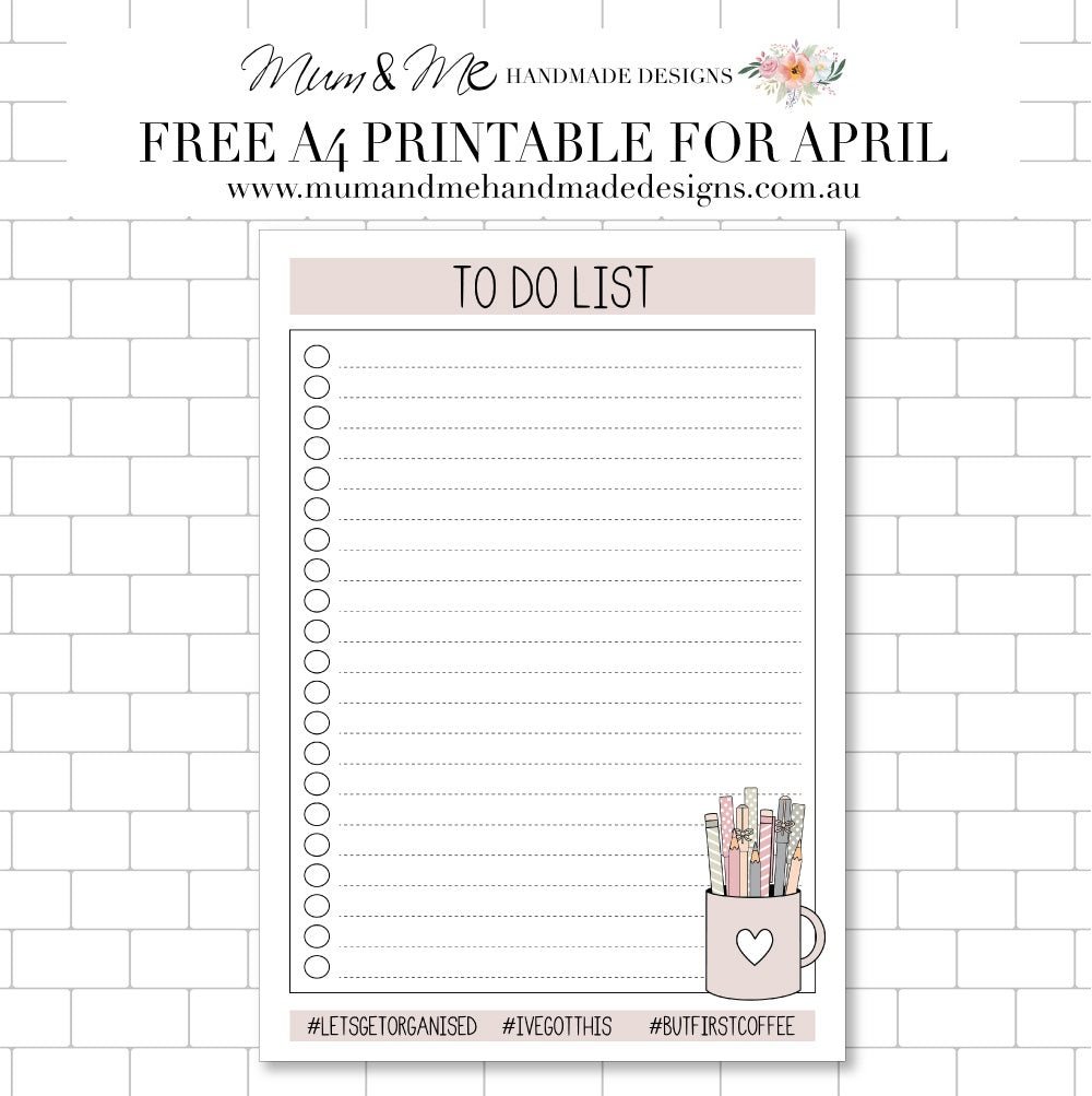 FREE PRINTABLE FOR APRIL - TO DO LIST (DUSTY PINK) – Kat Burrows Designs