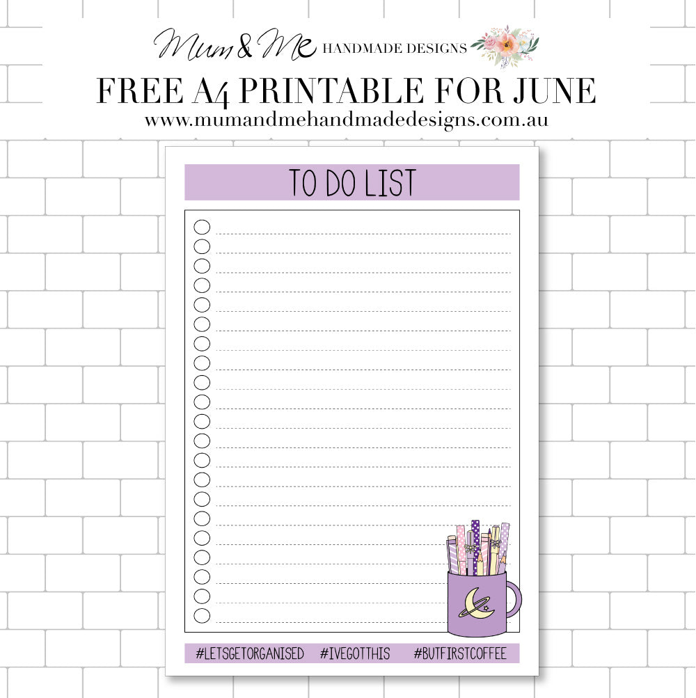 FREE PRINTABLE FOR JUNE - TO DO LIST (LILAC) – Kat Burrows Designs