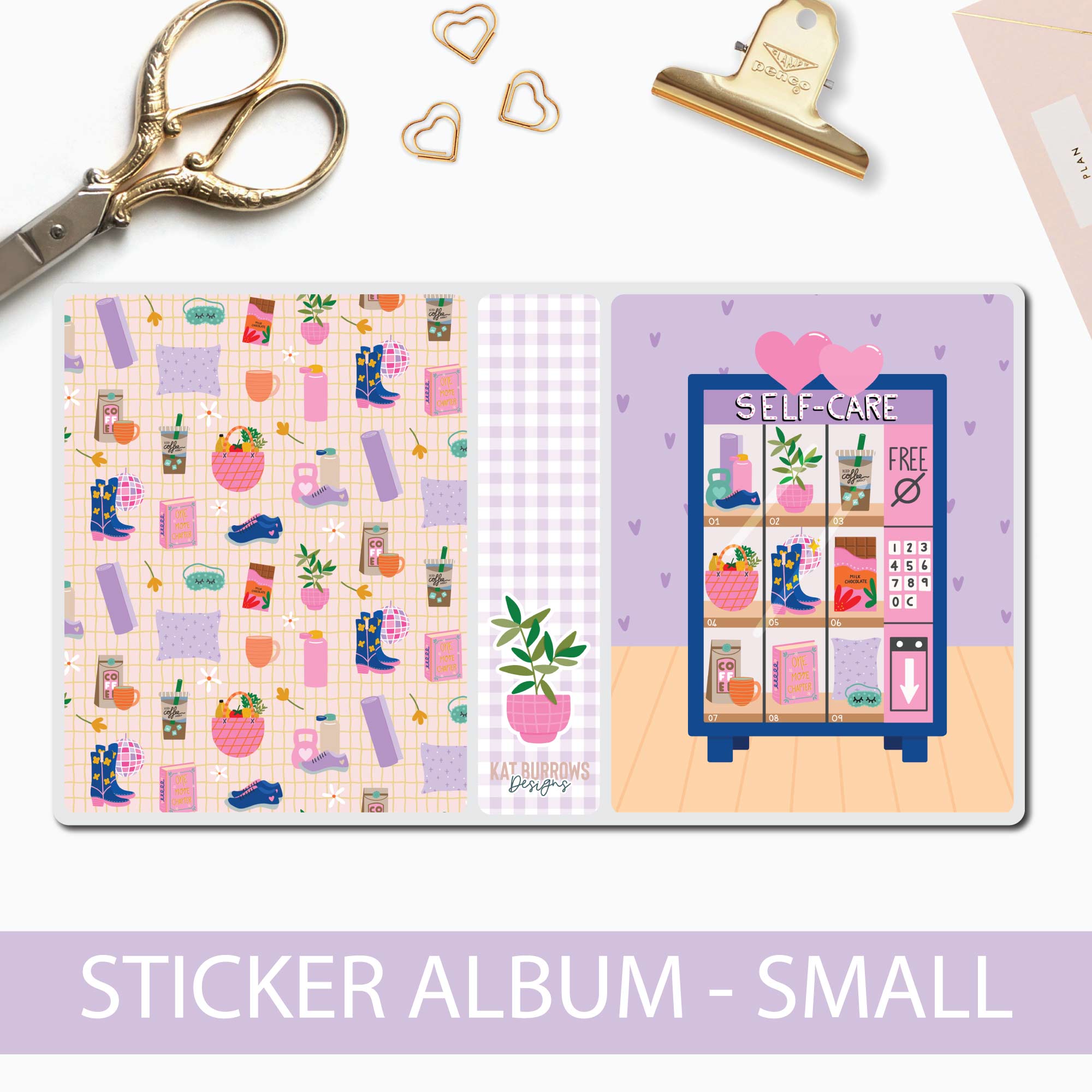 Small Sticker Album to store Planner Stickers, Self-Care Sticker Album ...