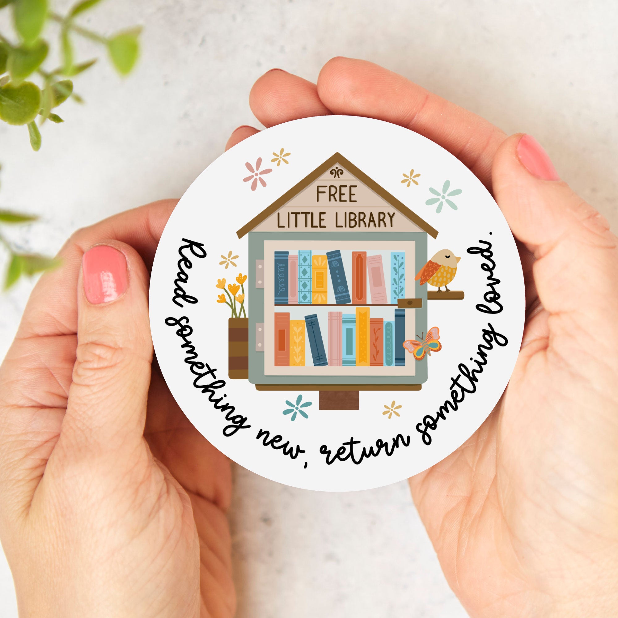 Little Library MDF Coaster, Bookish Coaster, MDF Illustrated Coaster ...