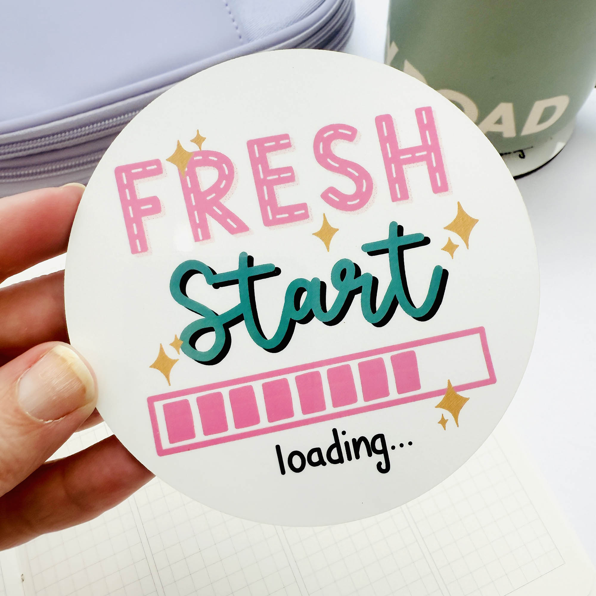 Fresh Start Loading MDF Coaster, Positive Coaster, MDF Illustrated ...