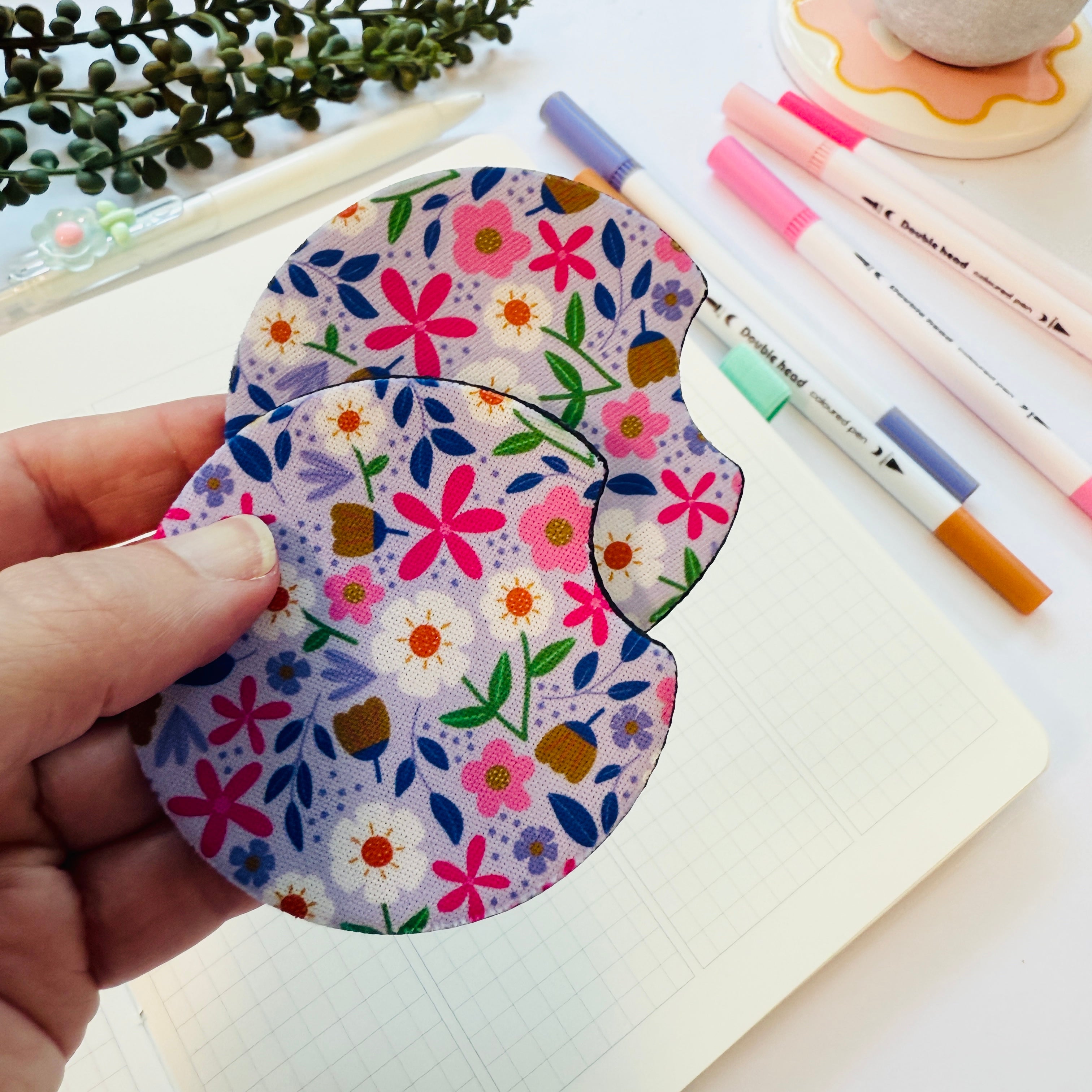 Lilac Floral Blooms Car Coasters, Set of 2 Neoprene Coasters for your ...