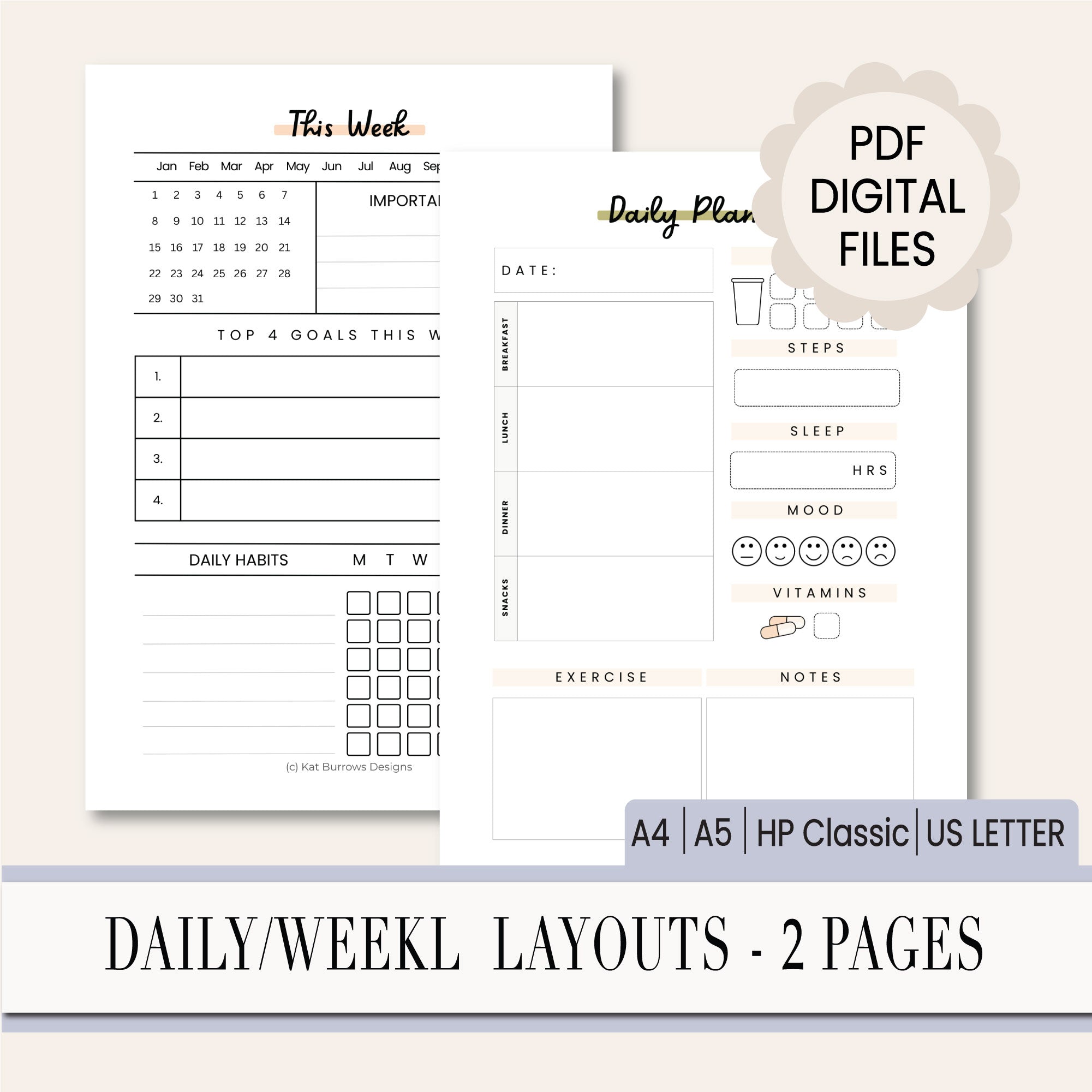 Daily Planner Printables, Weeky Planner Printables PDF, Printable Get ...