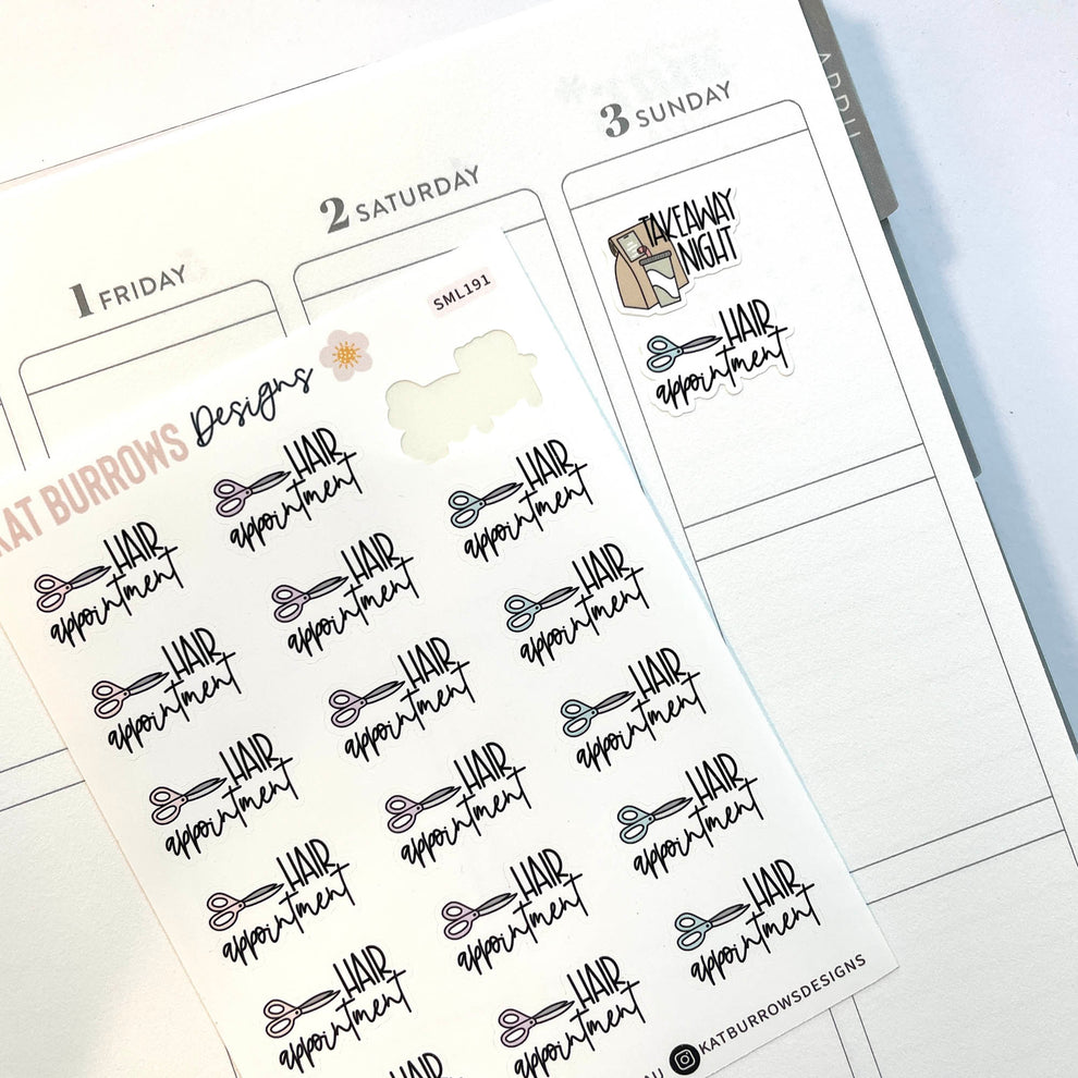 Hair Appointment Script Icon Stickers, Hair Appointment Stickers for ...