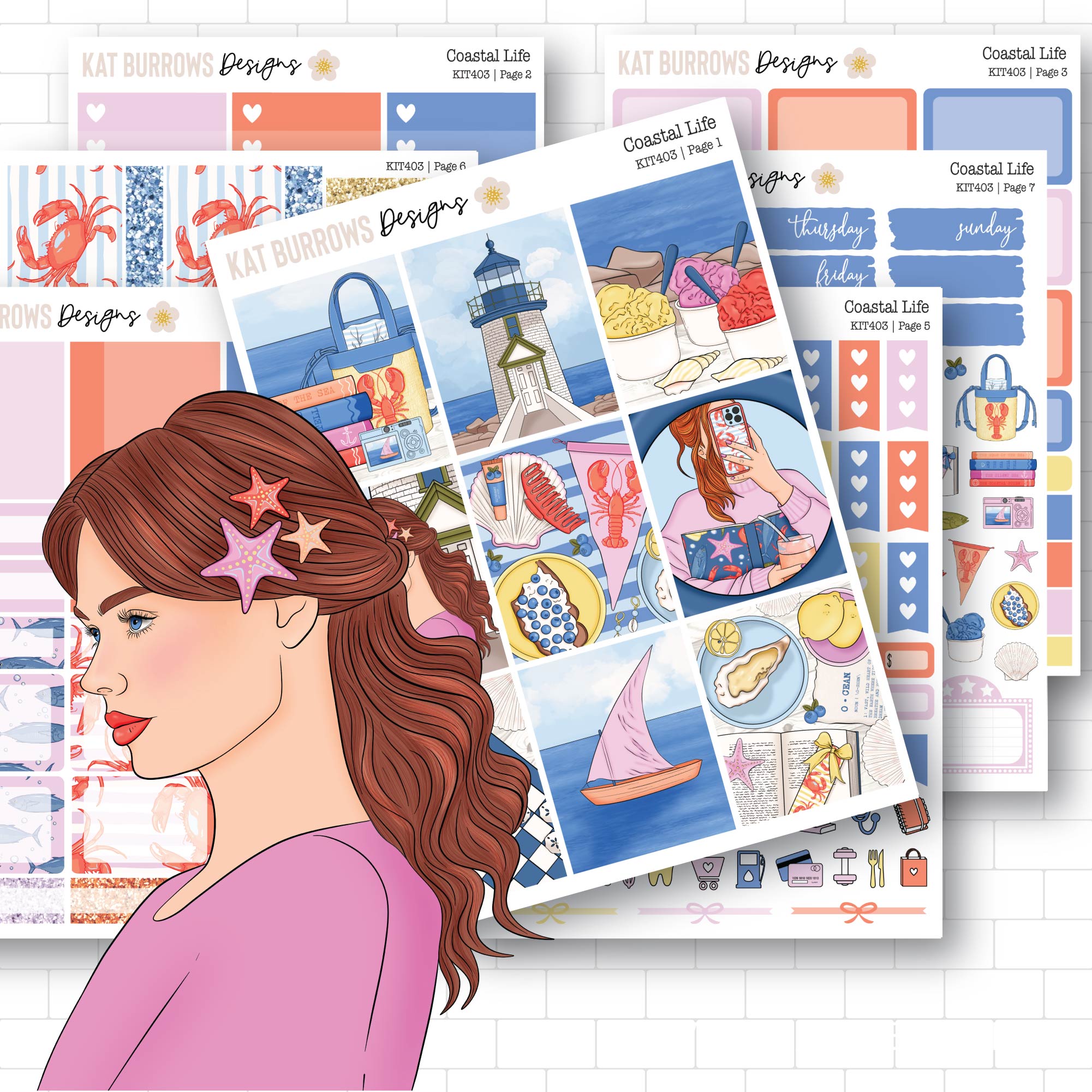 Coastal Life Planner Sticker Kit, Coastal Sticker Kit for Planners and ...