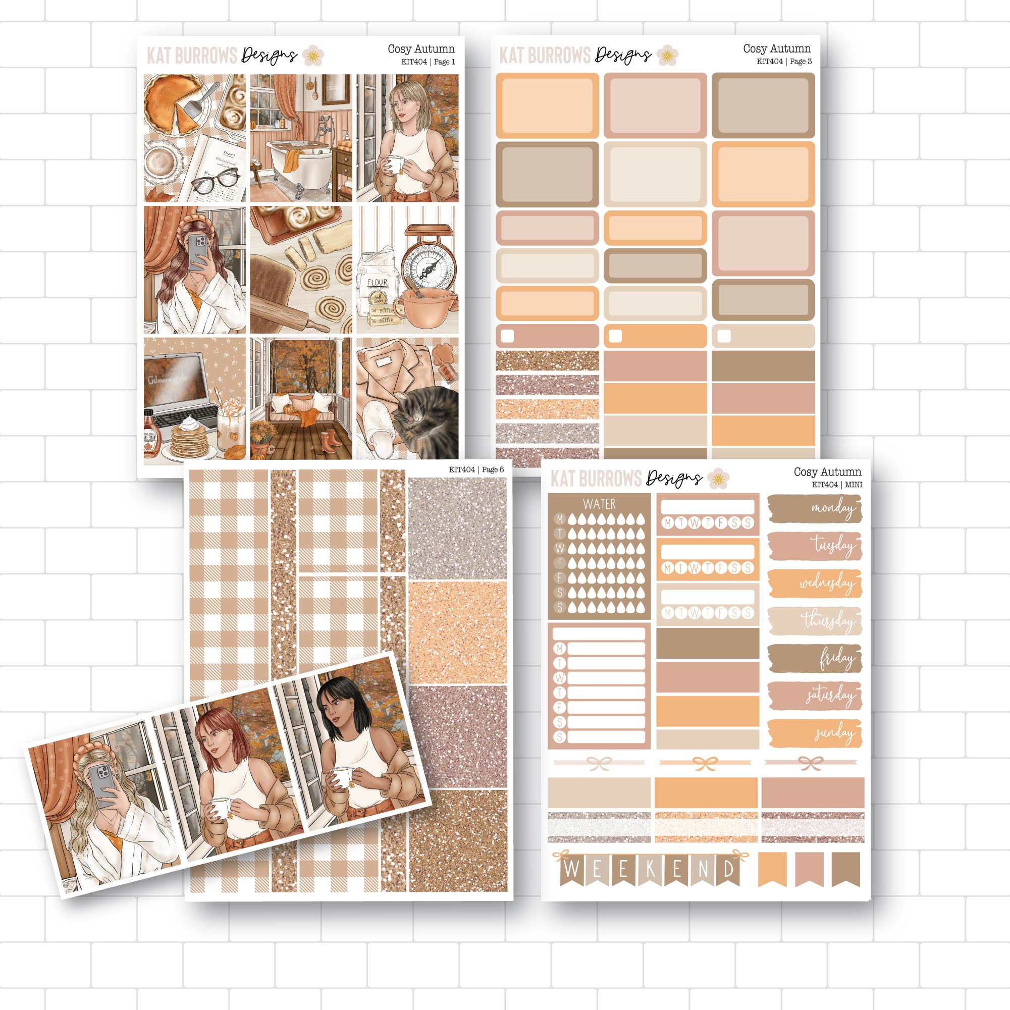 Cosy Autumn Planner Stickers, Mini Kit Planner Stickers, Autumn ...