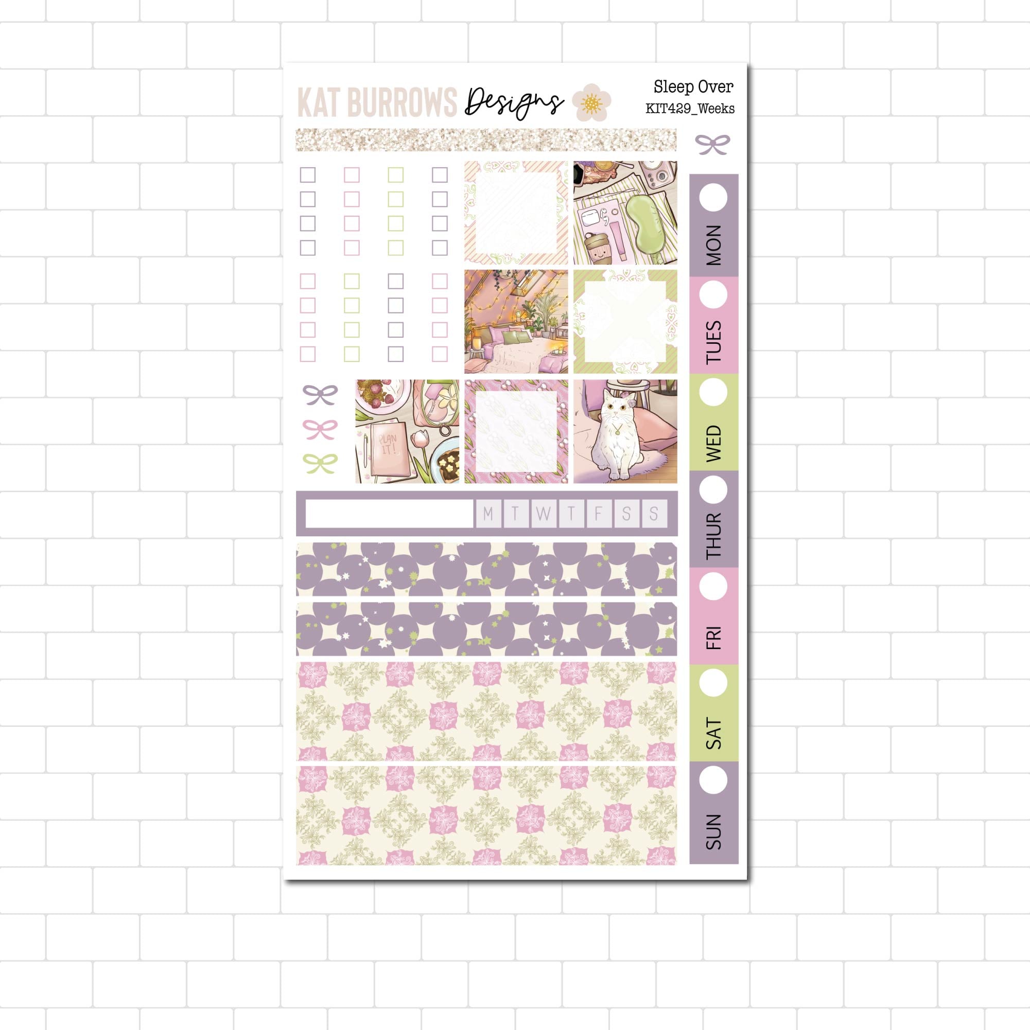 Sleep Over Hobonichi Weeks Sticker Kit and suits the Lime Mini Weeks ...