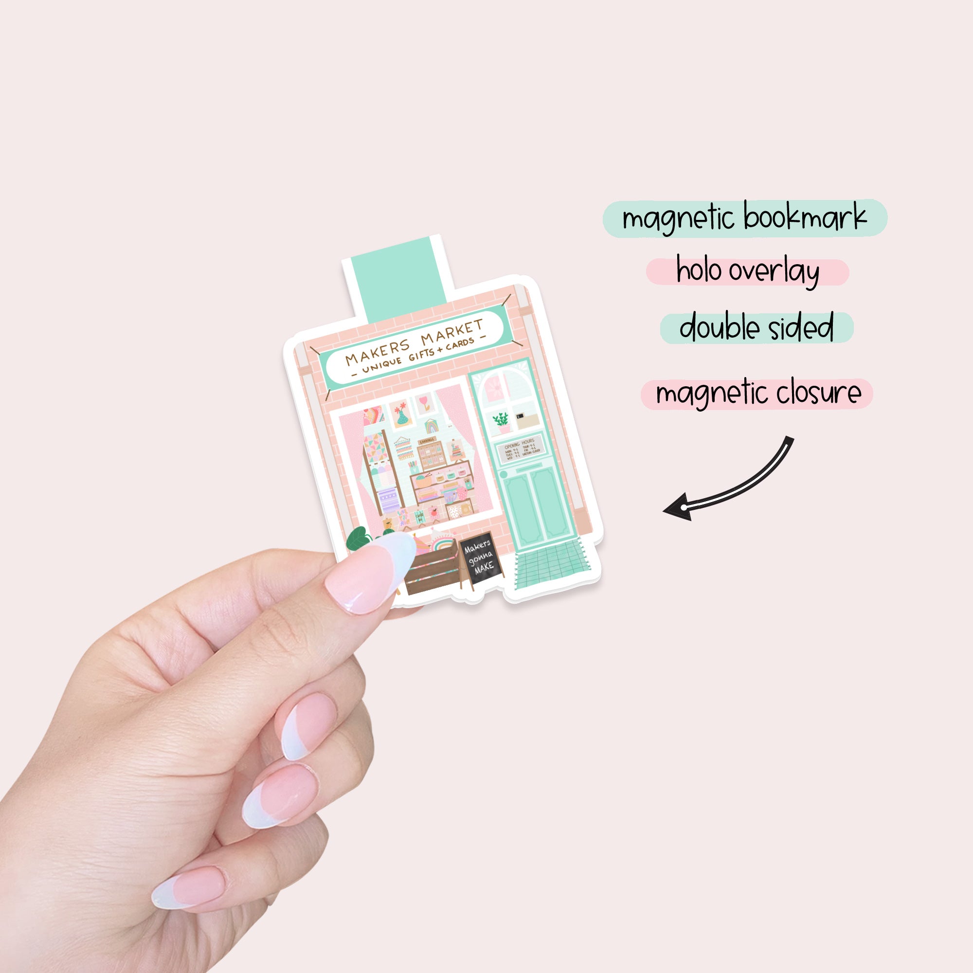 Makers Market Magnetic Bookmark for the Book Lover, Illustrated ...