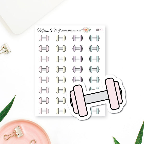 Planner Stickers featuring Gym Workout Dumbbells for Planners – Kat ...