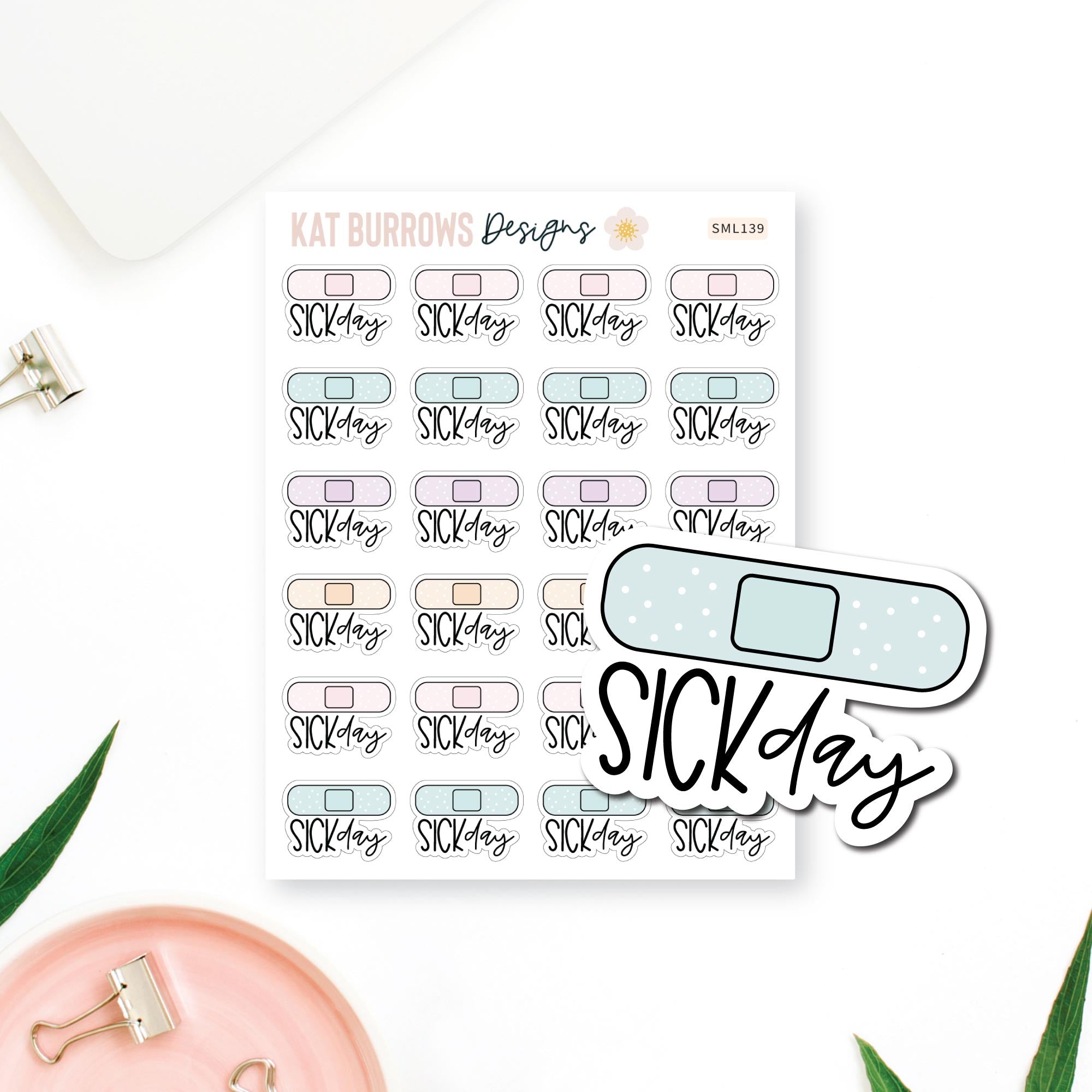 Band-aid Sick Day Planner Stickers, Sick Day Stickers for The Happy ...