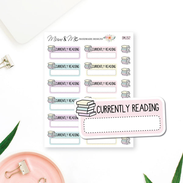 Currently Reading Stickers, Book Planner Stickers for The Happy Planner ...
