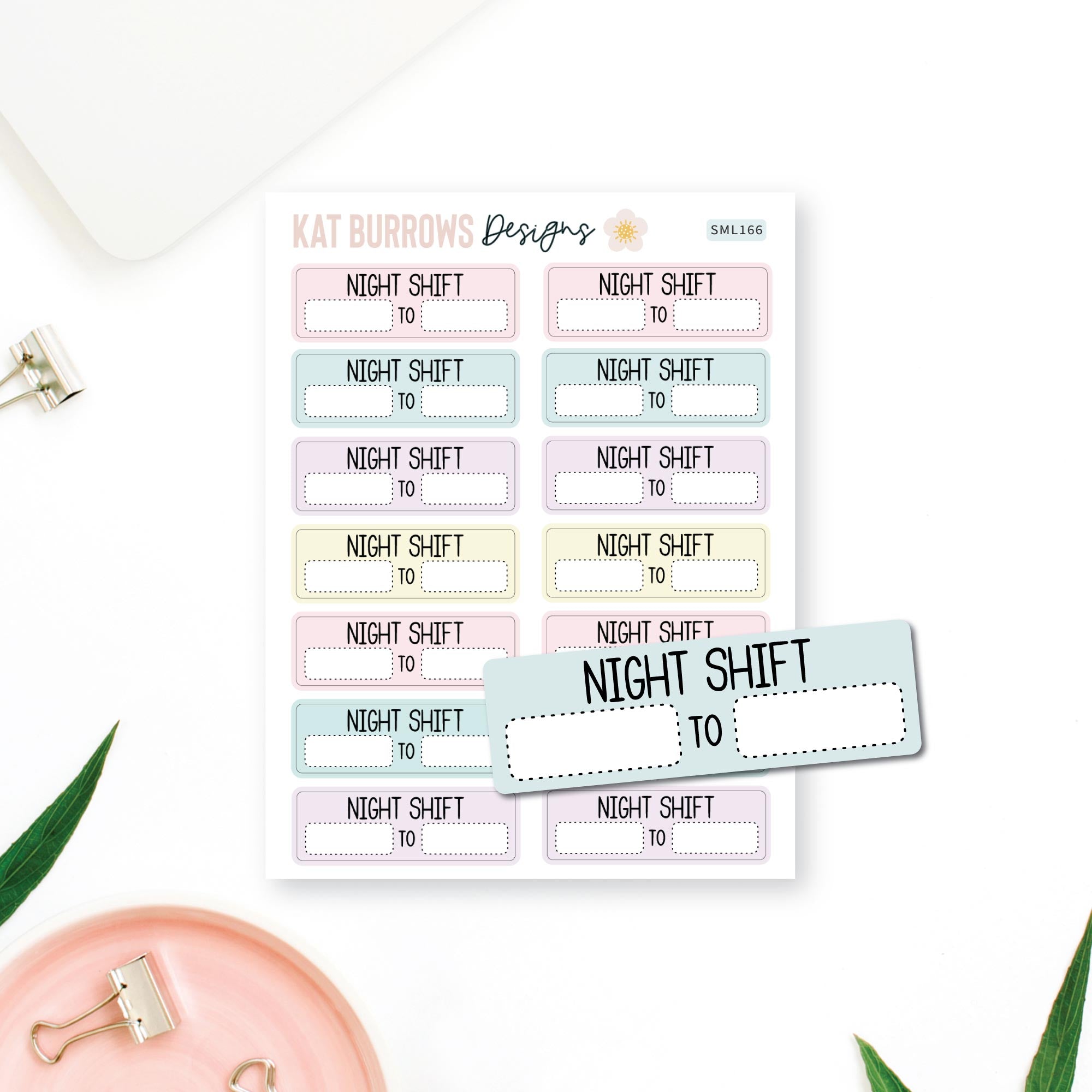 Night Shift Hours Stickers, Night Shift Stickers for The Happy Planner ...