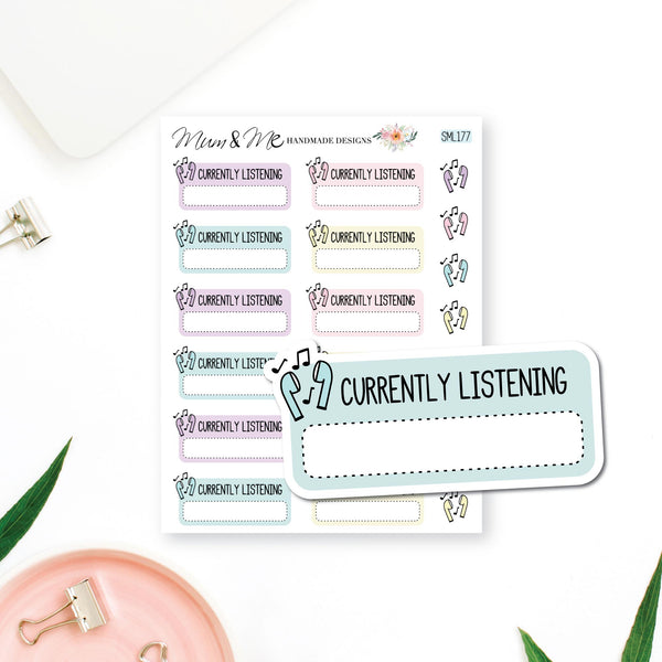 Currently Listening Stickers, Airpods Planner Stickers for The Happy ...