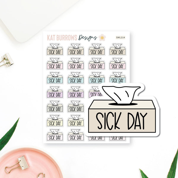 Sick Day Planner Stickers, Sick Day Stickers for planners, Reminder ...