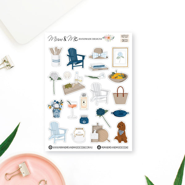 Coastal Stickers, Beach Deco Planner Stickers for The Happy Planner ...