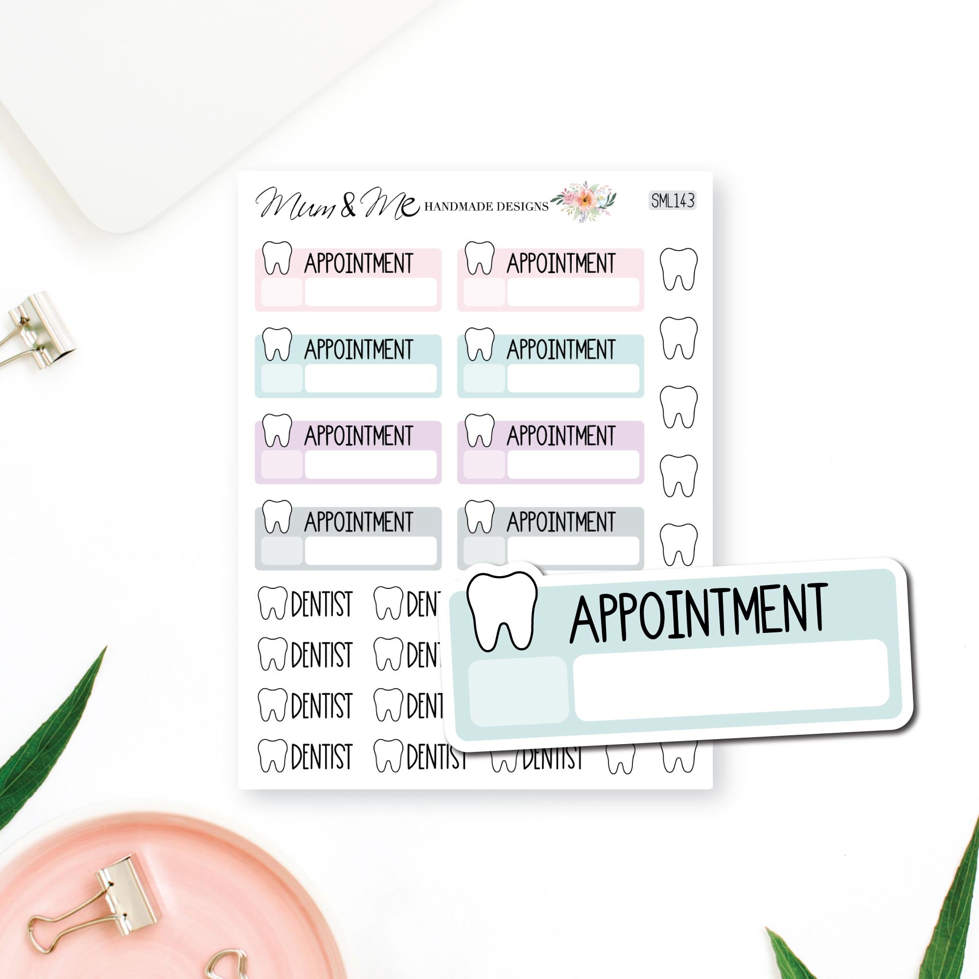 Dentist Planner Stickers, Dentist Stickers for The Happy Planner, Erin ...