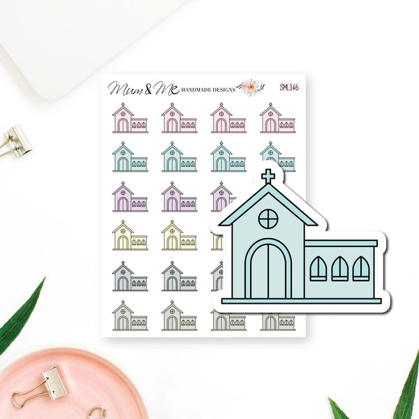 Church Planner Stickers, Church Stickers for The Happy Planner, Erin ...