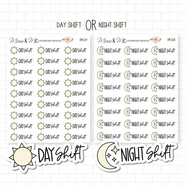 Night Shift and Day Shift Planner Stickers for Erin Condren, Happy ...
