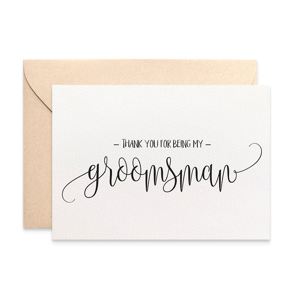 Thank you for being my Groomsman Card Wedding Card - Script Writing Ca ...